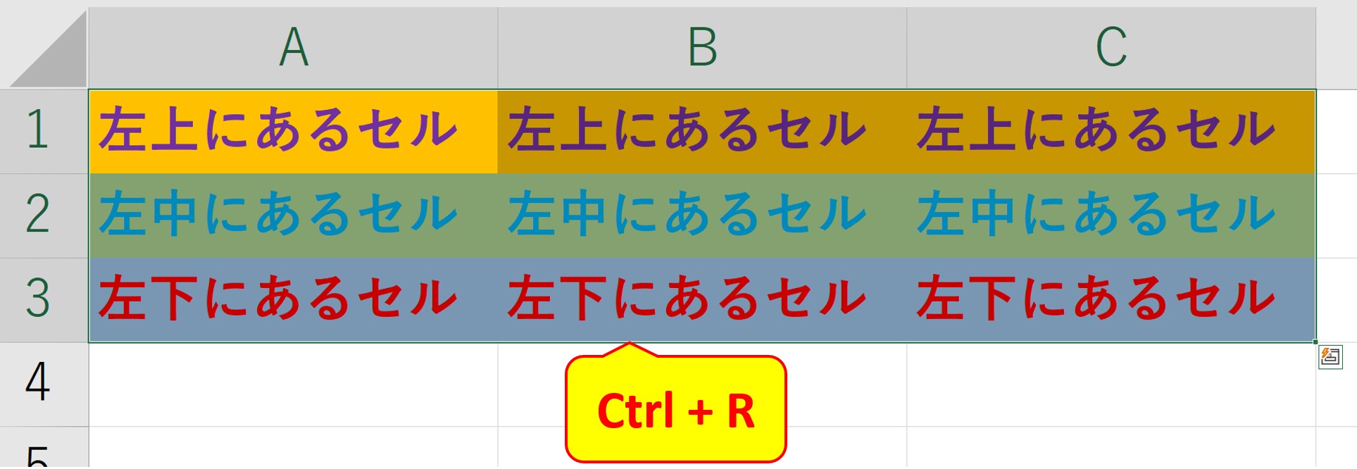 【Excel】「Ctrl+D」「Ctrl+R」で上や左のセルをコピーする｜値のみ貼り付ける方法も - Excel Starter Kit